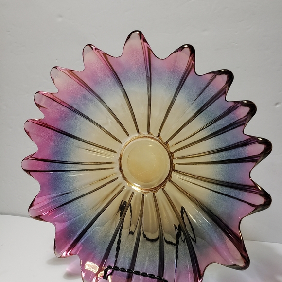 Accents | Vintage 5s 60s Federal Glass Rainbow Sunflower Decorative ...